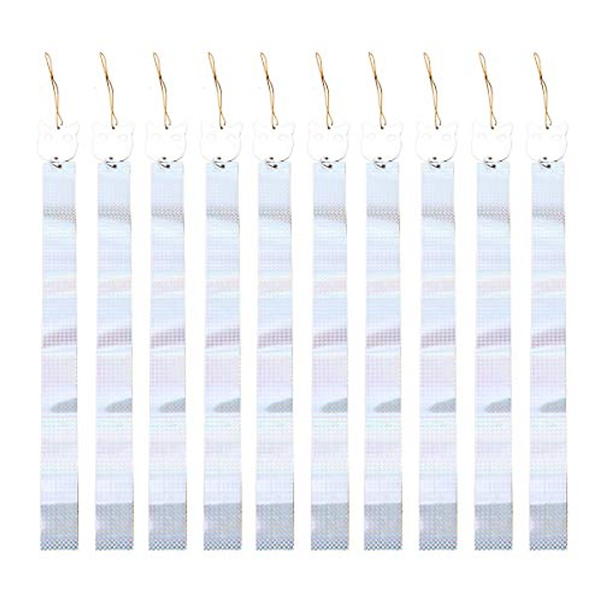 generic 10Pcs Hanging Reflective Bird Detterent Device Double Sided Reflective Tape Bird Scare Ribbon Reflective Hanging Spinners Keep Birds Away from Your Garden Farm
