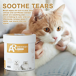 Axfbim Dog Eye Wipes, Pet Tear Stain Remover Wipes, 220-Count Eye Wipes for Cats and Dogs, Cat Dog Eye Cleaner, for Gently Cleaning Eyes, Prevents Tear Stains