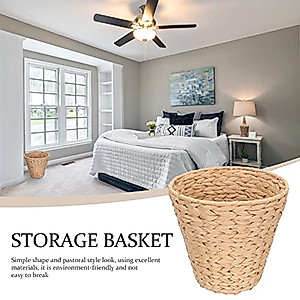 Cabilock Office Decor Paper String Basket Multi- Storage Basket Home Trash Basket Waste Basket Garbage Container Toillet Paper Bin for Bathroom Bedroom Kitchen Office Wicker Basket
