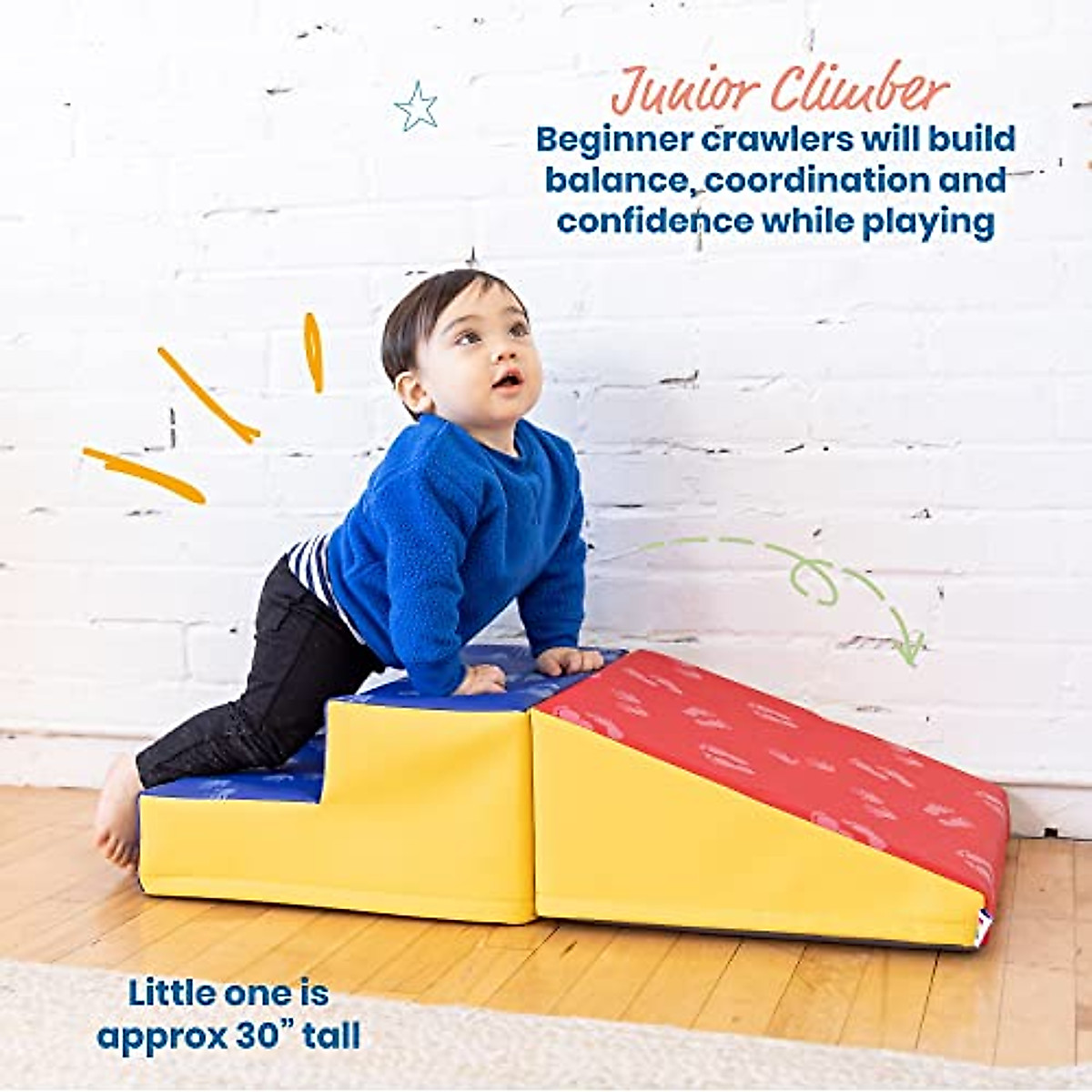 ECR4Kids SoftZone Junior Little Me Climb and Slide, Beginner Climber, Assorted, 2-Piece