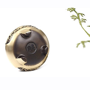 Wallfire Incense Burner Kirin Carved Pure Copper Sandalwood Three- Legged Stove Office Home Chinese Style Incense Burner with Lid