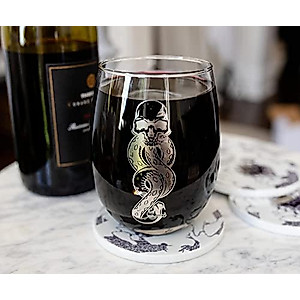 Harry Potter Coasters, Set of 4 Marauders Map Ceramic Coaster Set â€“ Protect Tables from Drink Cups and Glasses â€“ Perfect Harry Potter Gifts for Women and Men â€“ White with Gold Plated Design