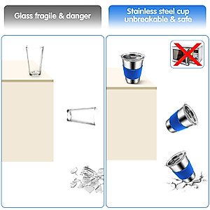 Uarzt Kids Cups with Straws and Lids, Toddler Sippy Cup Spill Proof, Unbreakable Stainless Steel Drinking Tumbler with Sleeves for Kid and Adult, Water Mug with Bonus Coasters & Brushes (12oz, 5 Pack)