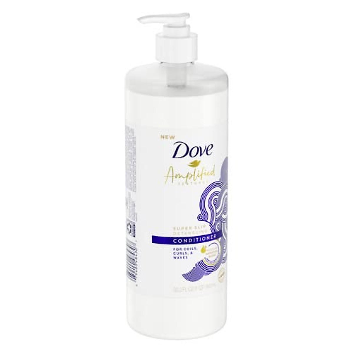 Dove Amplified Textures Deep Moisture Detangling Conditioner for Coils, Curls, and Waves Coconut Milk Hair Moisture Amplifying Hair Care Blend 32.3 oz