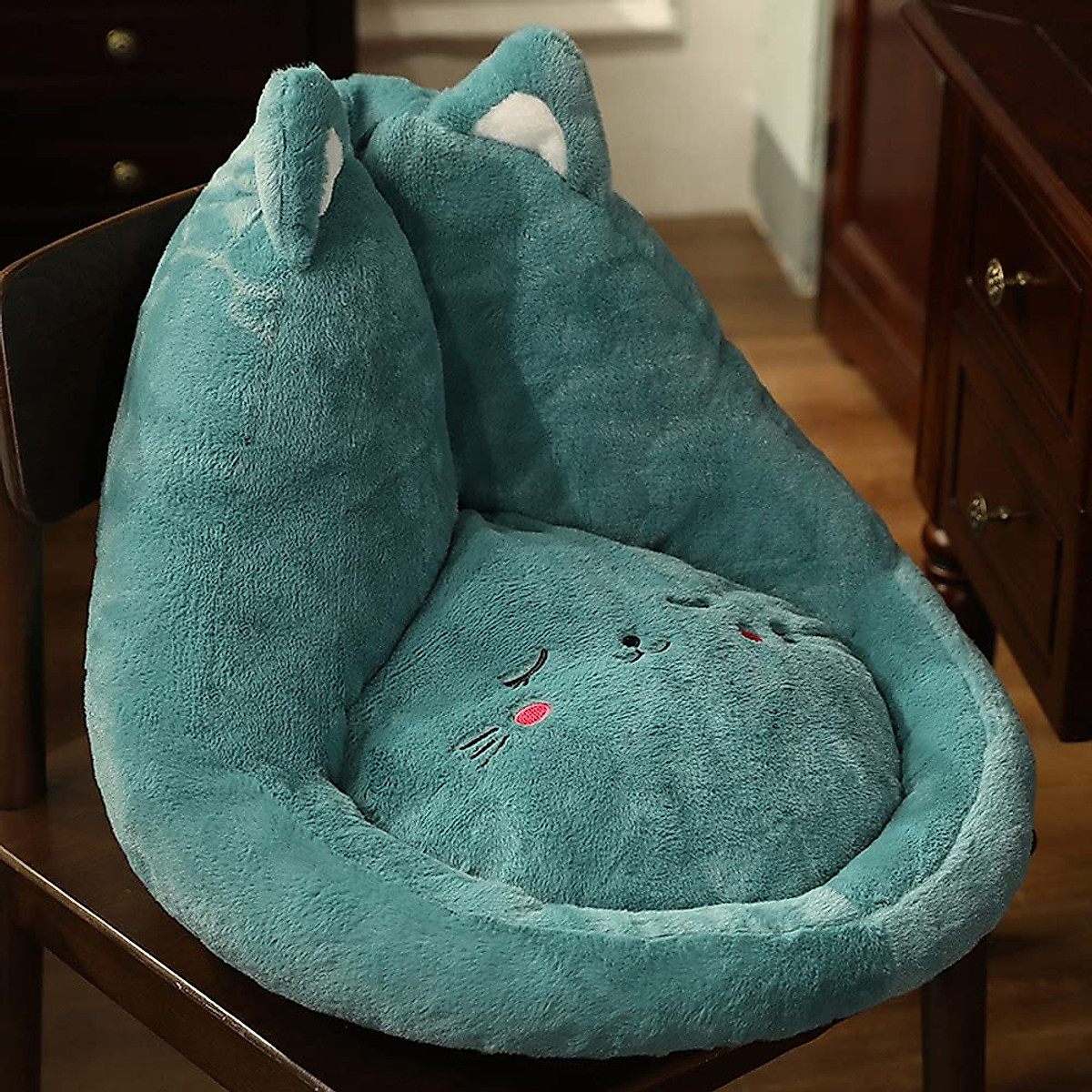 Kelendle Seat Cushion Plush Cat Lazy Sofa Office Chair Cushion Warm Floor Mat Cute Seat Pillow Cozy Floor Cushion with Backrest for Dining Room Bedroom Lumbar Support Pillow Health Building