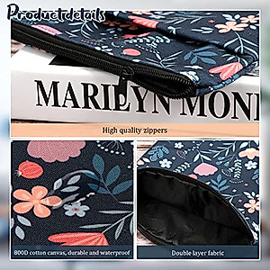 Book Sleeve Book Covers Book Protector Floral Printed with Zipper Washable Fabric for Teen Adult Book Lover Teacher Student(Medium,11 X 8.7 Inch)…
