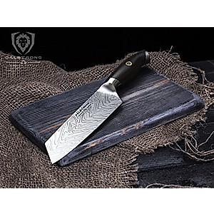 Dalstrong Santoku Knife - 7 inch - Omega Series - BD1N-V Hyper Steel Kitchen Knife - G10 Woven Fiberglass Handle - Razor Sharp Knife - Leather Sheath Included