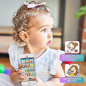 Baby Toys 6 to 12 Months, Baby Toys 3-6 12-18 Months, Fake Phone Toy for 1 2 3 4 Years Old Girls Boys, Kids Cell Phone Toddler Toys Age 1-3, Gifts for 1-6 Years Old Girls Boys Babies Infant (White)