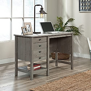 Sauder Cottage Road Pedestal Desk with Storage, Mystic Oak Finish