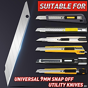 DIYSLEF 48 Pack Box Cutters Retractable Heavy Duty and 50 Pcs 9MM Wide Blades of 30 Degrees, Razor Knife with Smooth Mechanism, 9mm Wide Box Cutter Knife Used for Cutting Paper, Plastic and Boxes