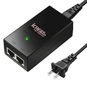30W Gigabit POE+ Injector Adapter, IEEE 802.3at / 802.3af Compliant, up to 328 ft, 10/100/1000Mbps RJ45, Compatible for TP-Link TL-POE160S, TRENDnet TPE-115GI
