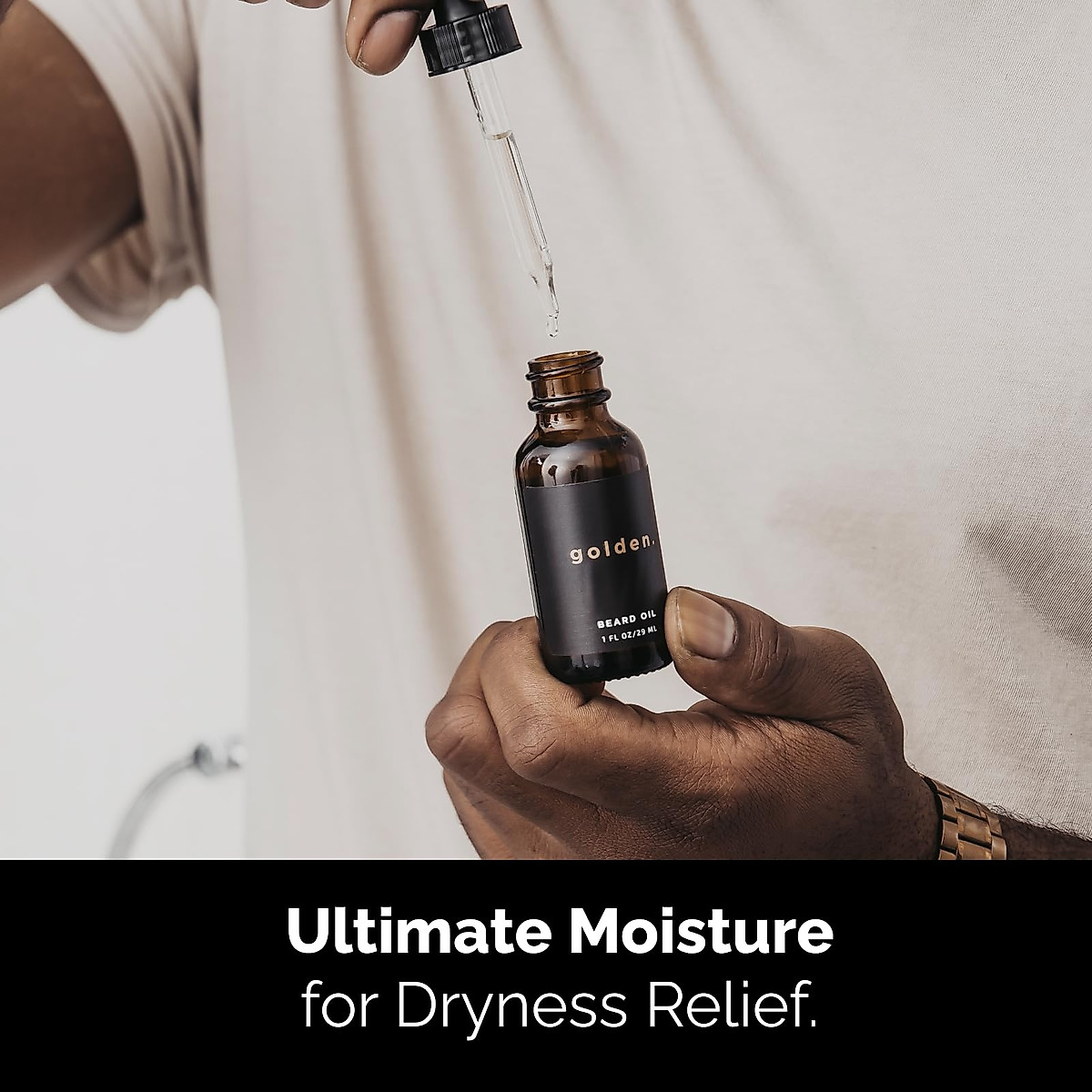 Golden Grooming Beard Oil & Balm Bundle for Men – Natural Growth Kit with Shea Butter – Tame, Moisturize & Style Your Beard - Beard Oil 1 Oz