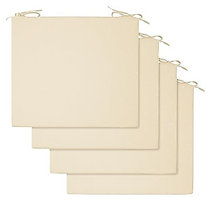 LOVTEX Outdoor Chair Cushions 18.5"x16"x3" Pack of 4, Patio Cushions for Outdoor Furniture, Water Resistant Square Corner Seat Cushions, Beige