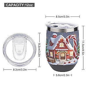OPTKSNCU 304 Stainless Steel Insulated Cup with Lid, Candy House Print Durable, And Easy to Clean – Ideal for Home, Office, And Gift Giving