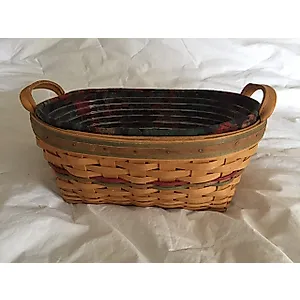 Longaberger Large Daily Blessings Basket with Protector and Falling Leaves Liner