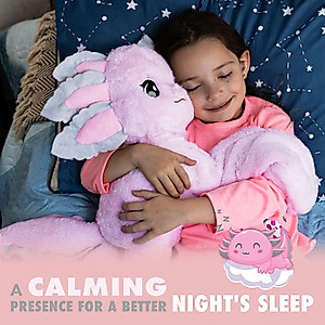 Huggle Healers Weighted Stuffed Animals for Adults, Teens and Kids - 40 Inch Long Plush Arms Pink Stuffed Animal for Hugs - 4.5lb Axolotl Plushies - Ula Axolotl