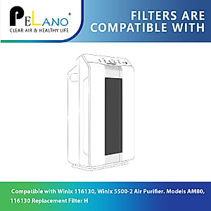 Pelano 3 Pack 5500-2 Replacement Filter H Compatible with Winix 5500-2 Air Purifier and Models AM80, 116130 Replacement Filter