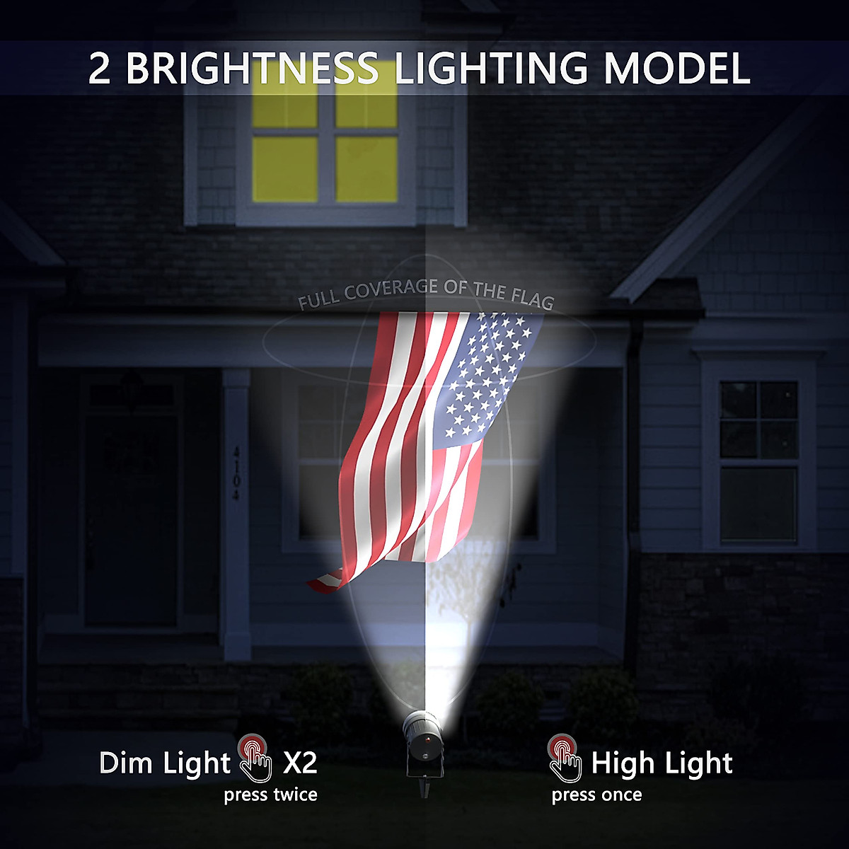 Ofuray Solar Flag Pole Light Outdoor, Brightest Flag Pole Light Solar Powered, American Flag Coverage Led Solar Flag Pole Lights Outdoor Dusk to Dawn fit 1.5''-4'' Flagpole for House Inground