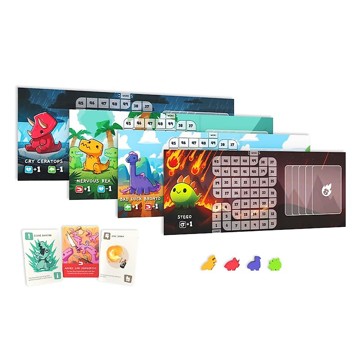 Unstable Games - Happy Little Dinosaurs Base Game - Competitive Sabotage Funny Card Game For Kids, Teens, Adults - 2-4 Players, Hand Management