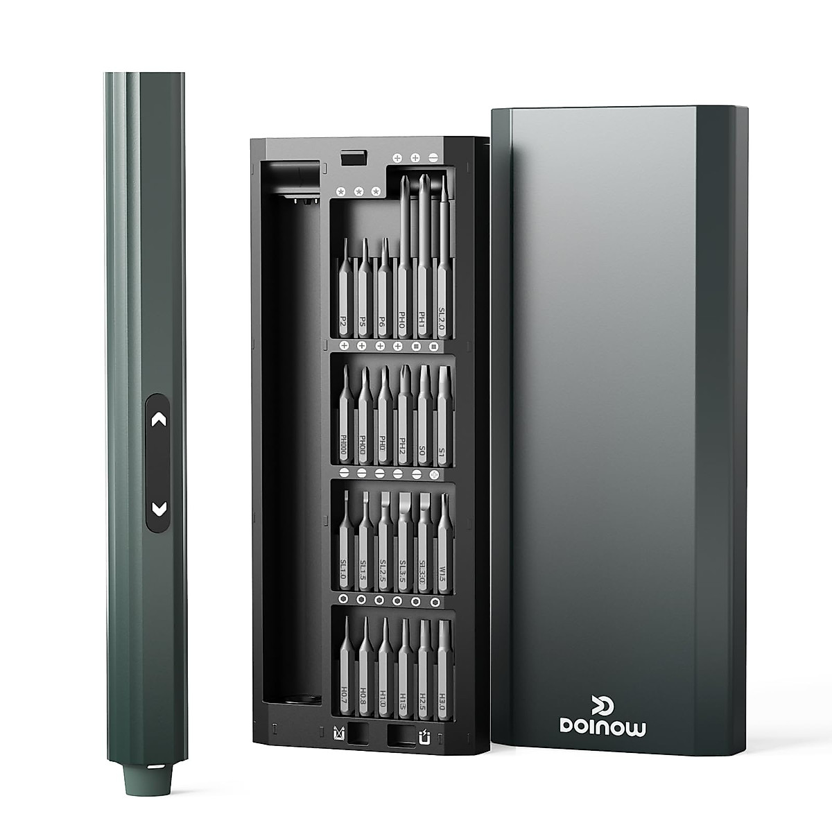 Mini Electric Screwdriver 48-in-1 Magnetic Bits, DOINOW Precision Electric Screwdriver LED Light, Electric Screwdriver kit for PC Building Phone Watch Laptop