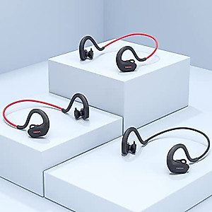 Sport Headphones,Bone Conduction Headphones:Wireless Air On-Ear Earbuds Built-in Noise-Canceling Mic,IPX7 Waterproof Bluetooth Headphones for Workout Running Cycling Yoga Hiking Driving Travel, Black