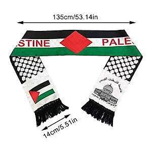 JCAKES Palestine Flag Scarf,Palestine Flag Shawl Sash Stole Wraps Scraf,Double Side Scarf Palestine Satin Scarf (6 PCS)