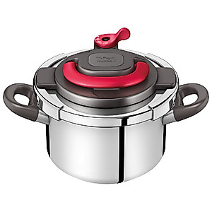 T-fal pressure cooker"Kuripuso arch" one-touch opening and closing IH corresponding paprika Red 4L P4360432