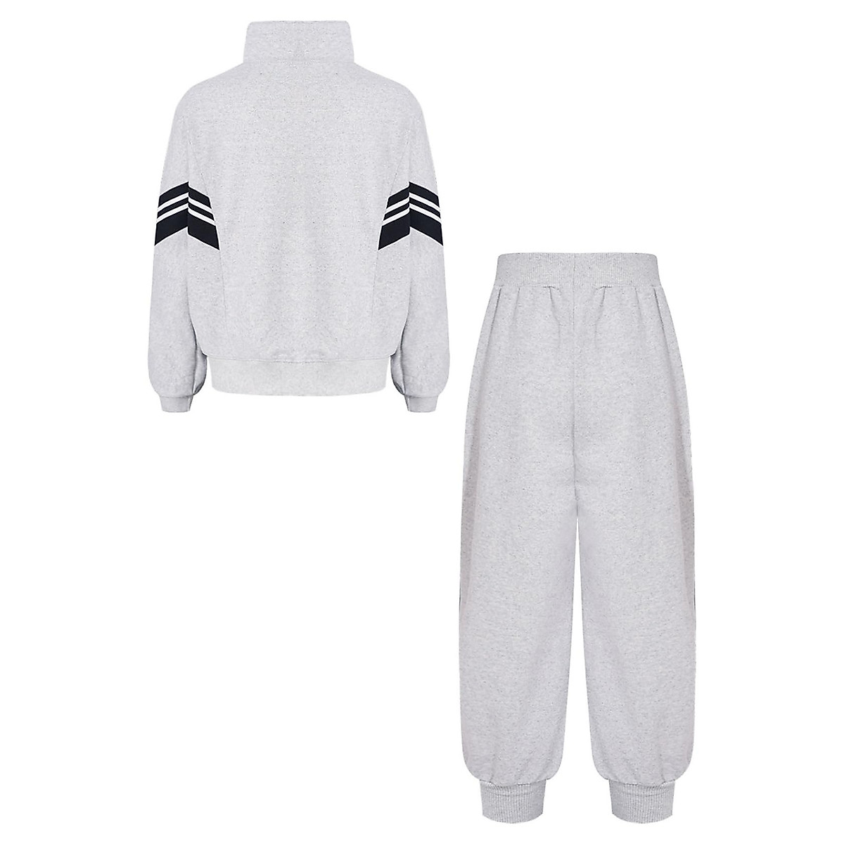 Linjinx Kids Boys Full Zip Jacket Shirt Sweatshirt and Athletic Jogger Pants Set Sweatsuit Tracksuit Grey 7-8 Years