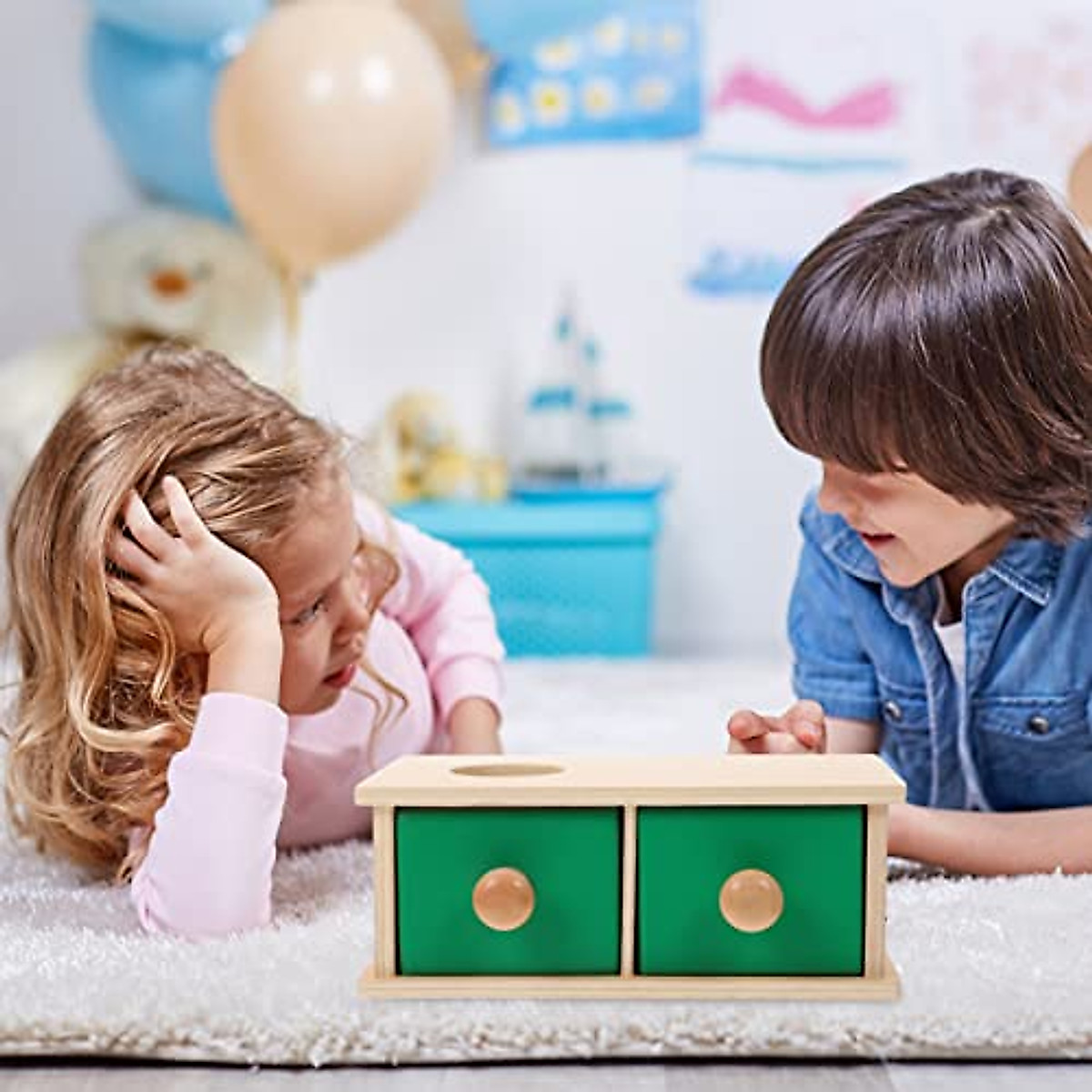 PATKAW Montessori Toys Montessori Toys 2 Year Old Toys Object Permanence Box Montessori Coin Box Toys with Drawer for Toddlers Preschoolers Toy 1 Set Montessori Toys 2 Year Old Toys 2 Year Old Toys