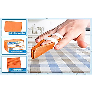 Primacare IS-5202 (Pack of 10) Padded Aluminum Finger Splints, Finger Brace for Pain Relief Sport Injuries, Basketball, Finger Buddy Wraps for Broken, Swollen Fingers or Dislocated Joint, 2", Orange