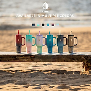 40 Oz Tumbler with Handle and Straw, Insulated Tumbler with Leakproof 2-in-1 Lid and Straw, Reusable and Portable Water and Coffee Stainless Steel Travel Mug, Vacuum Insulated (Iridescent)