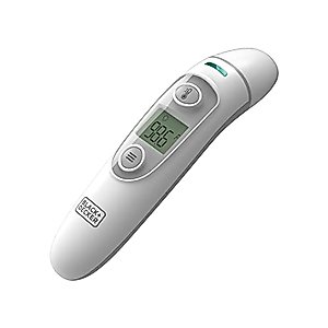 BLACK+DECKER 3-in-1 Infrared Thermometer for Kids and Adults with Fever Alarm, Forehead/Ear/Object Modes, Mute Function for Sleeping Babies, Fast Response Time and Auto Shutdown (BDXTMB100), White
