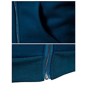 Maiyifu-GJ Men's Diagonal Zipper Hooded Sweatshirts Lightweight Fleece Slim Fit Hoodies Long Sleeve Casual Hip Hop Hoodie (Dark Green,XX-Large)