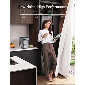 HiCOZY Countertop Ice Maker, Ice in 6 Mins, 24 lbs/Day, Portable & Compact Gift with Self-Cleaning, for Apartment/Cabinet/Kitchen/Office/Camping/RV（Gray Green）