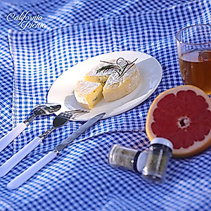Picnic Basket for 4 Person | Picnic Set | Folding Picnic Blanket | Picnic Table Set | Picnic Plates | Picnic Supplies | Summer Picnic Kit | Picnic Utensils | Picnic Hamper Cutlery Set Flatware Set