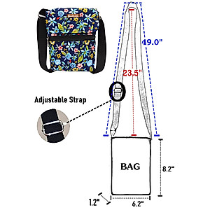 Crossbody Cellphone Purse Handmade Cross-body Bags,Cell phone Crossbody Purse For iPhone Samsung (FLOWER_L-DARK BLUE-FB) A-flower_l-dark Blue-fb