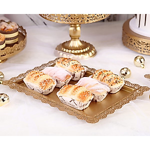 Set of 6 Gold Cake Stands Cakes Pedestal Dessert Display Tiered Cupcake Holder Candy Fruit Desserts Platter Decoration for Wedding Birthday Party Baby Shower Celebration