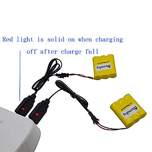 Blomiky 2 Pack 3.6V 700mAh AA Nicd Rechargeable Battery Pack with SM-2P 2 Pin Plug and USB Charger Cable for SY-E571 RC Excavator RC Cars 3.6V Battery and USB 2