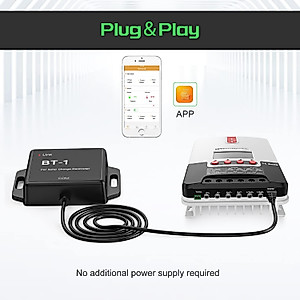 BT-1 Wireless Module RJ12 Communication Port for MPPT Solar Charge Controllers 20A/30A/40A, cooperates with Mobile Phone APP to Realize, Parameter Setting, and Data Viewing of The System, RS232