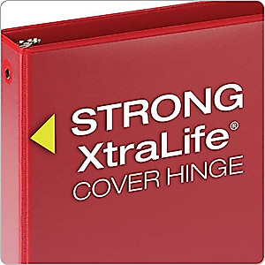 Cardinal 3 Ring Binders, Round Rings, Holds 350 Sheets, ClearVue Presentation View, Non-Stick, Assorted Colors (79550), 1.5 Inch (Pack of 4)