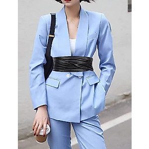 Block Garden Women Retro Wide Corset Belt Velcro Closure Waist Cinch Belts, 01 Black