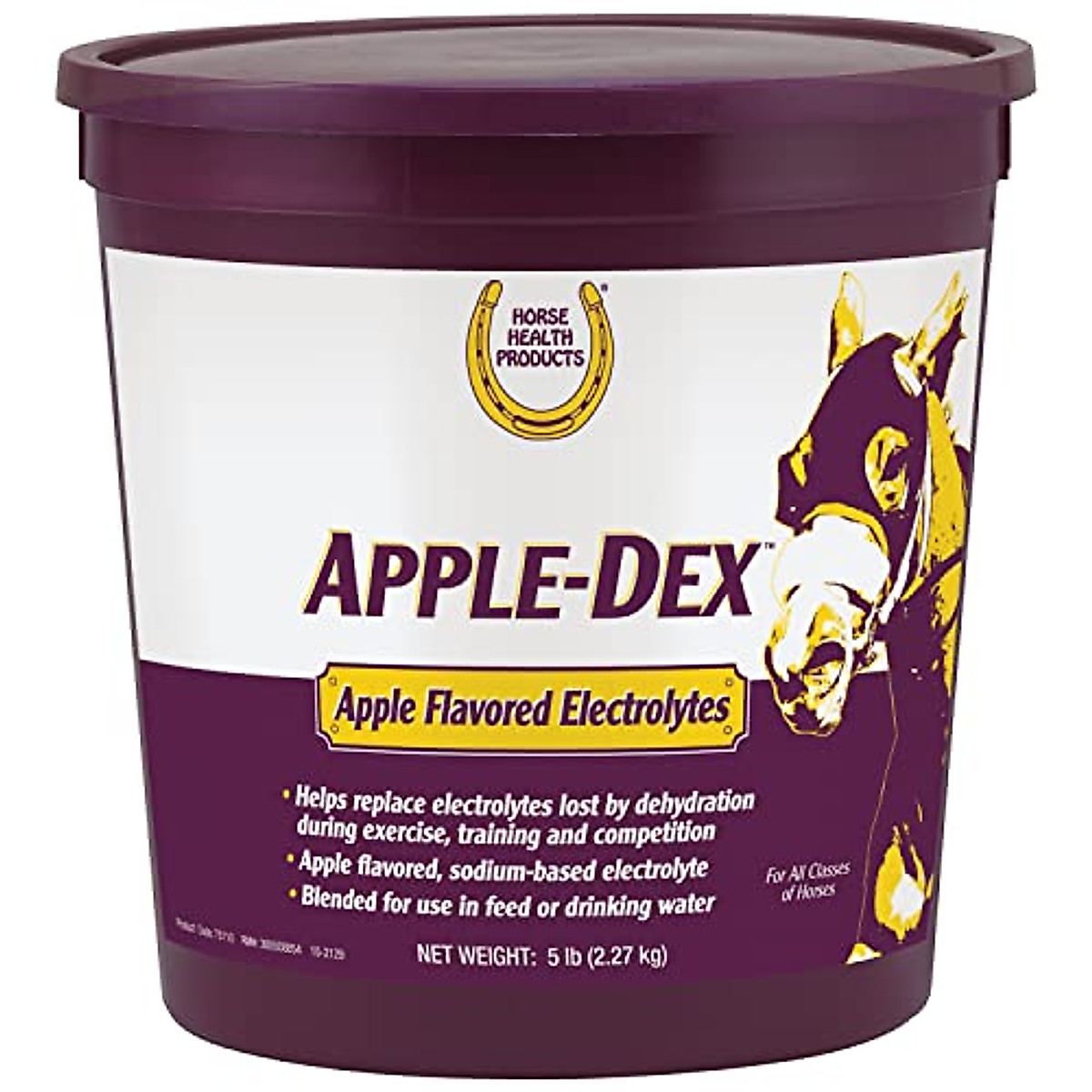 Horse Health Apple-Dex Apple Flavored Electrolytes for Horses, Replaces minerals lost during exercise, under stress or extreme weather conditions, 5 pound