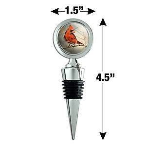 Cardinal Red Bird on Tree Branch Wine Bottle Stopper