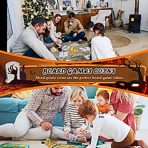 Hanaive 50 Pcs Metal Pirate Coins Spanish Doubloon Replicas Pirate Treasure Metal Tokens Fake Play Coins for Kids Board Games Pirate Party Cosplay (Gold)