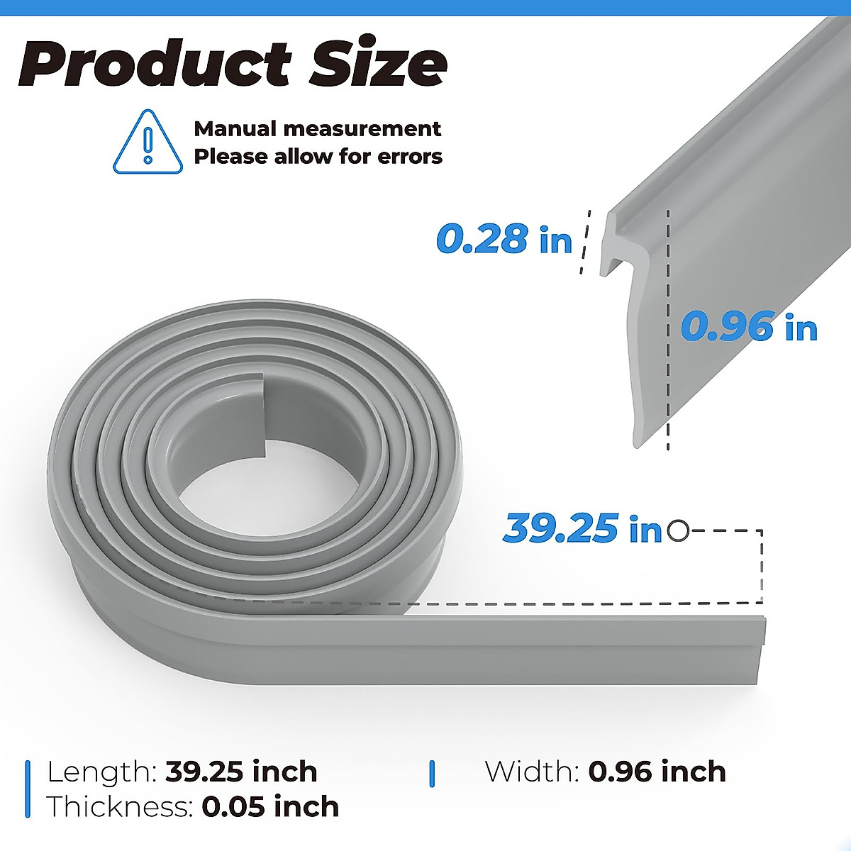 PalpitateC Shower Door T Drip Sweep Angled Gray Vinyl Framed Sweep fit for in Swing or Out Swing Doors Shower Door Bottom Sweep for Frameless Shower Door Seal 36" Long