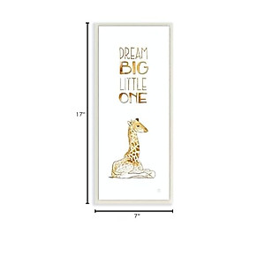 The Kids Room By Stupell Dream Big Little One Giraffe Wall Plaque