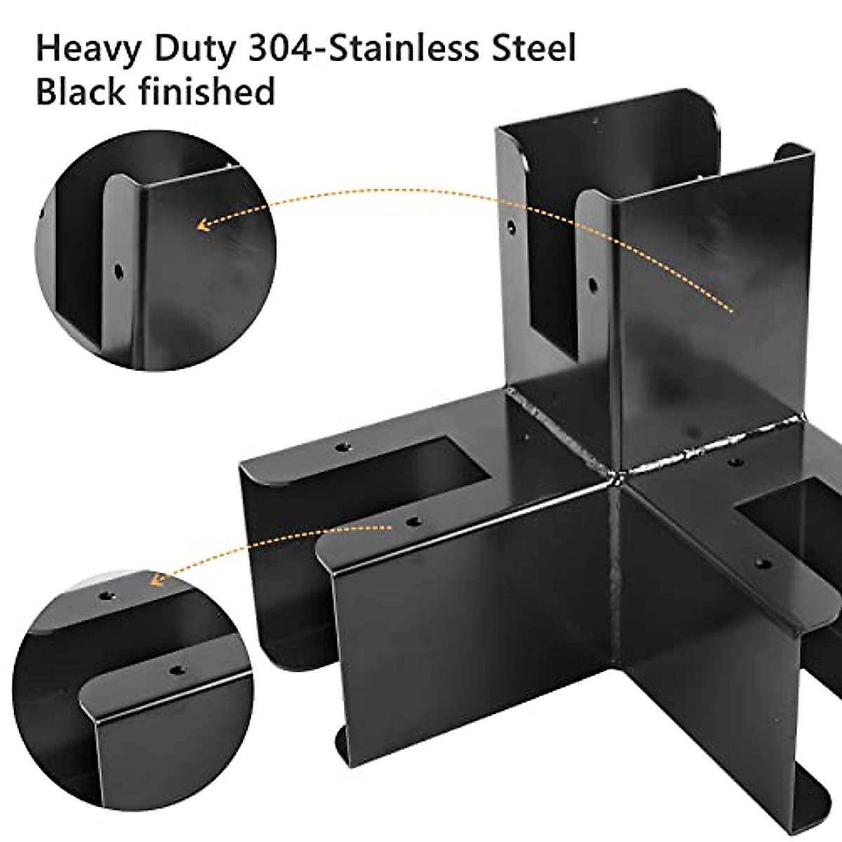 Stainless Steel Woodwork Pergola Kit - 3-Way Right Angle Corner Bracket 4x4 Metal Pergola Brackets DIY KIT - Gazebo Wood Kit Post Base Bracket Anchors Supplied by IWONGO