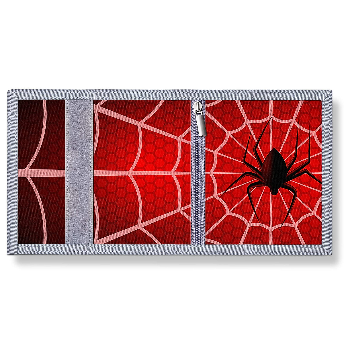 TATAANTY Kids Wallet for Boys, Boys Wallet for Kids 6-8, Spider Wallet for Boys with Zippered Coin Pocket and Card Holders， Trifold Boys Wallet Christmas Gifts