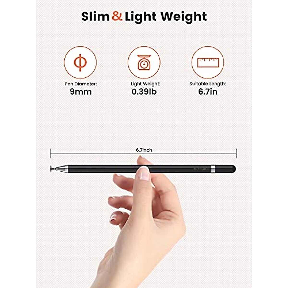 【High Sensitivity & Fine Point】Stylus Pen for iPad【Drawing & Writing Friendly】【Universal Capacitive】for iPhone/iPad/Android and Other Touch Screens