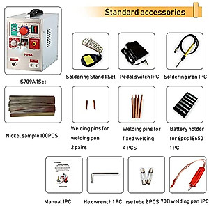 ZWJABYY 709A Spot Welding Machine Fixed Welding,Battery Spot Welders,Pulse Spot Welder,0.3Mm Battery Welding Machine,110V-220V Soldering Station Portable